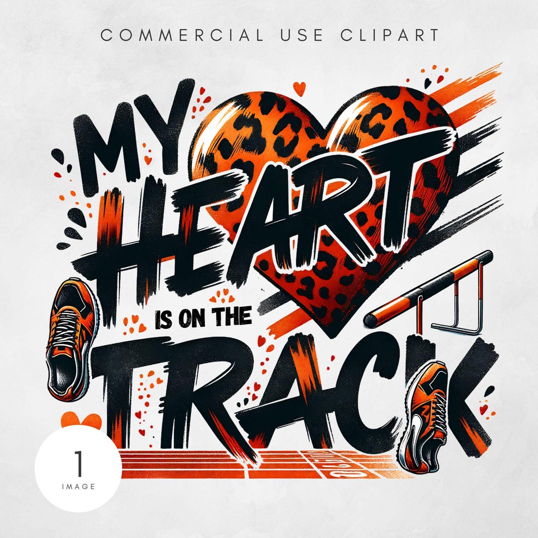 My Heart is on the Track and Field PNG Cross Country Race Day Tshirt ...