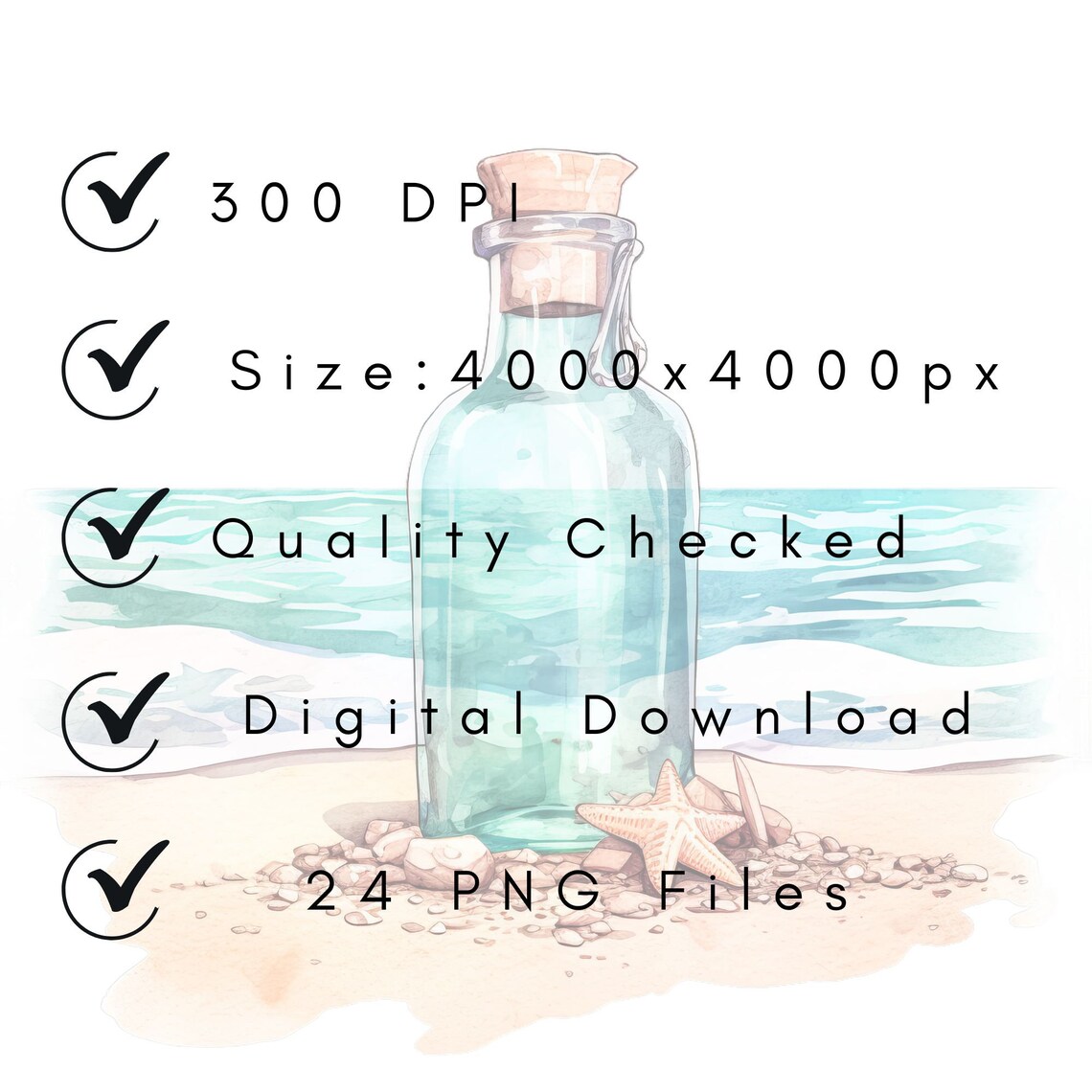 Summer Beach Watercolor Clipart Set, Vacation Clip Art, Boho Tropical ...