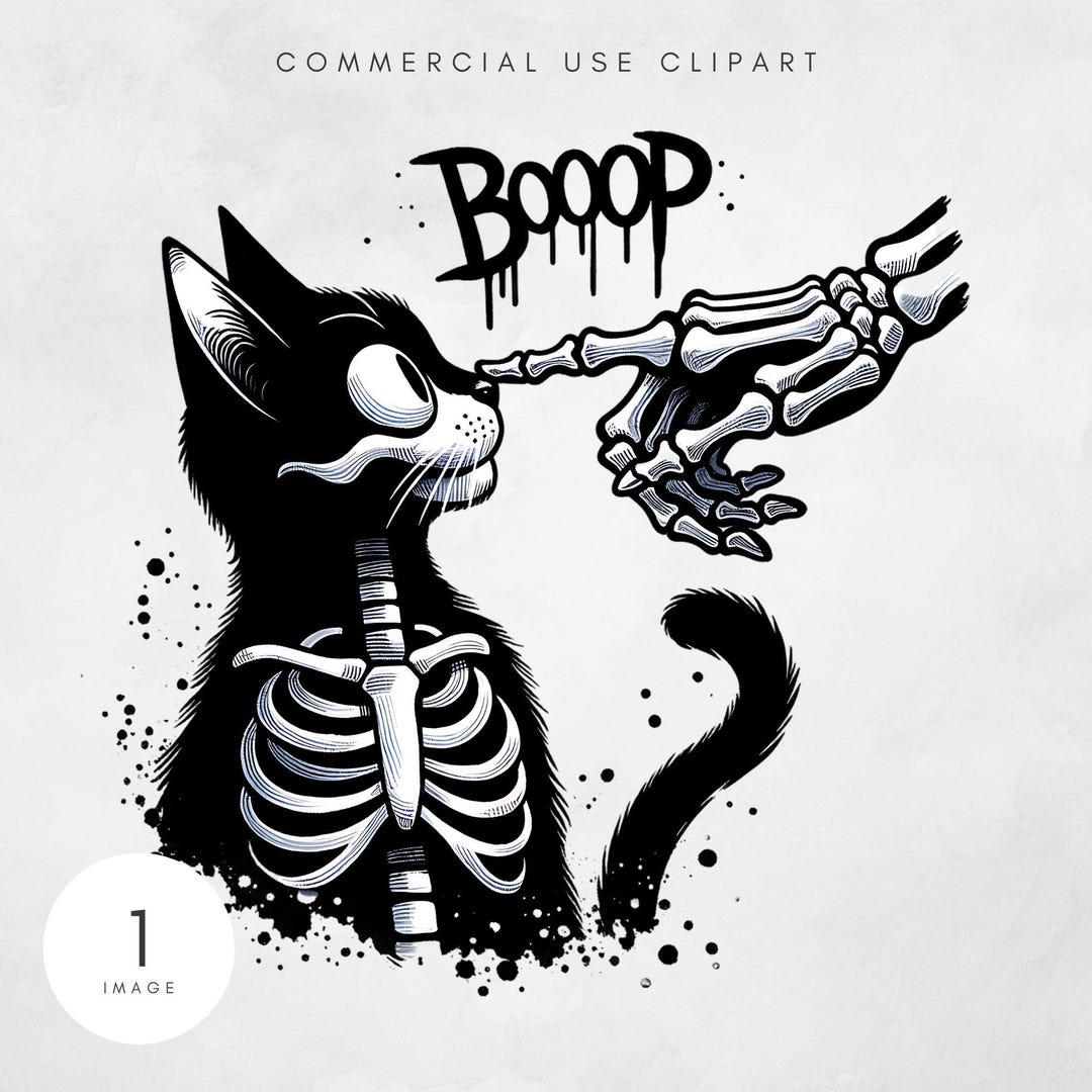 Funny Skeleton Cat Halloween Png, Bond Hand Png, Boop Halloween ...