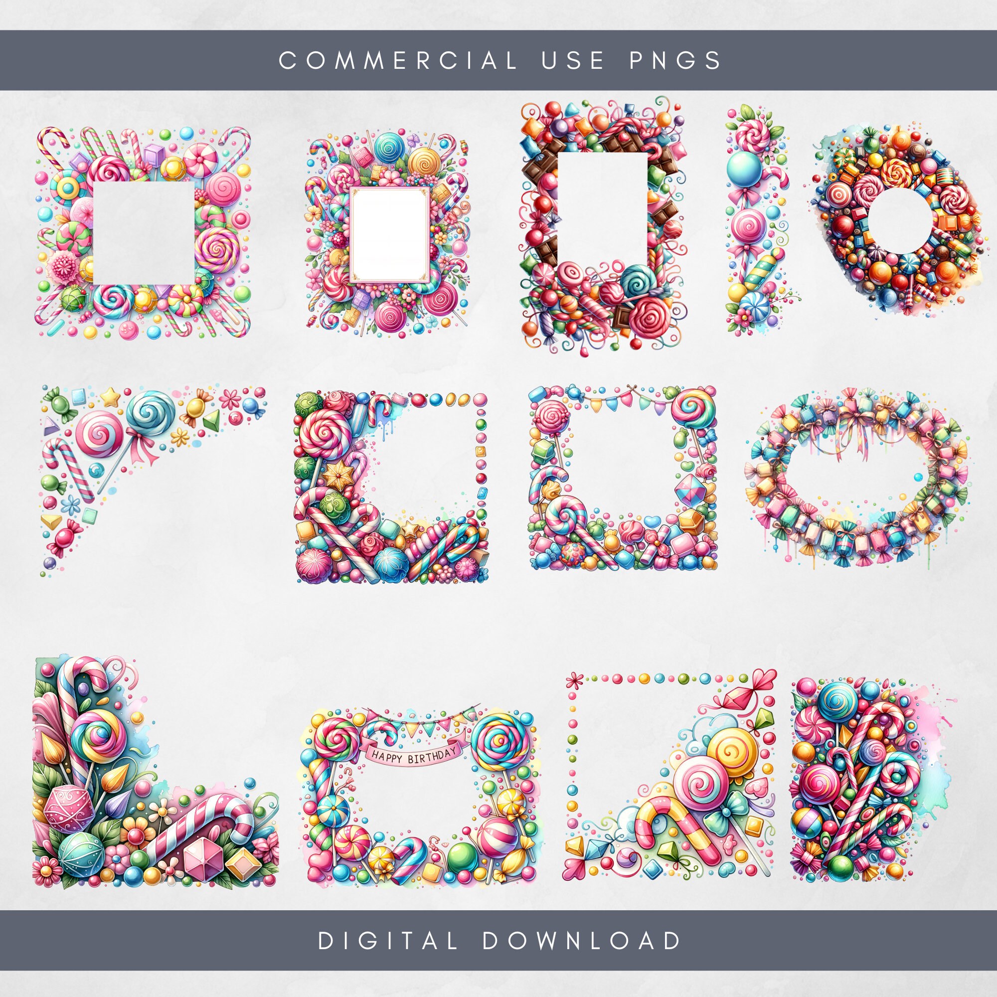 Candy-themed Frames PNG Clipart Bright and Fun Images Transparent ...