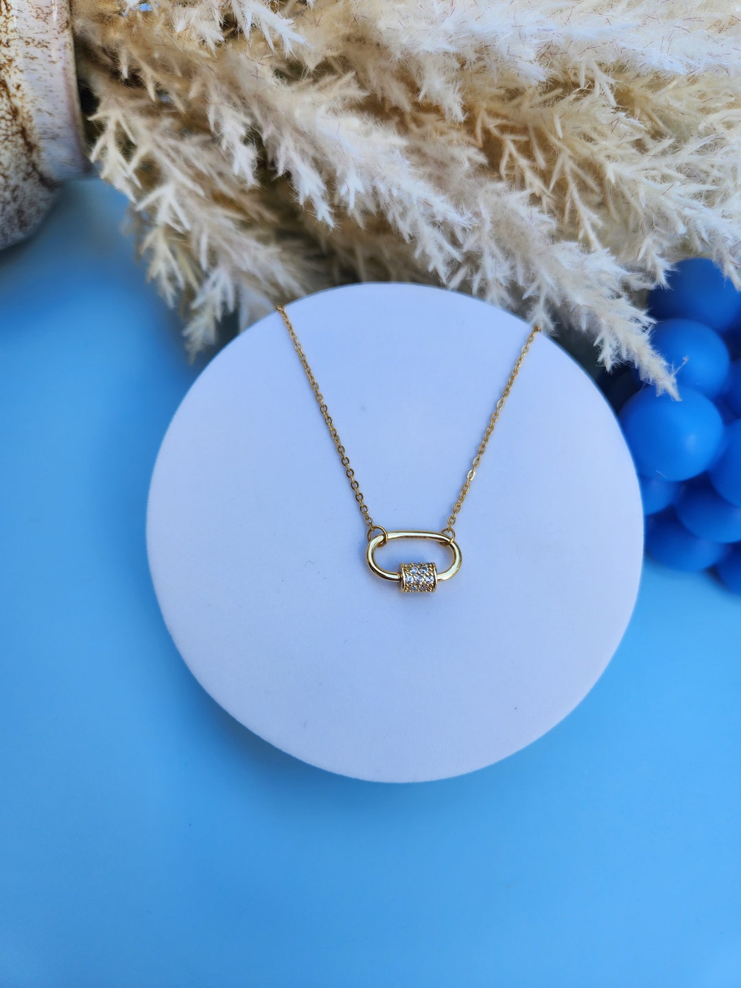 18K Gold Filled Rectangle Necklace, Rectangle Charm Necklace, Gold ...