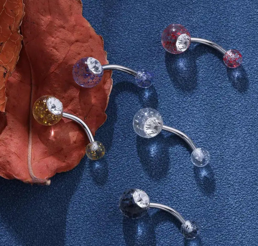 Titanium Belly Ring Belly Button Ring Dainty Delicate Belly - Etsy