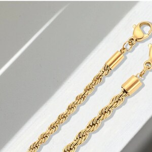 18K Gold Filled Rope Chain, Rope Necklace, Twisted Necklace, Wide ...