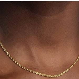 18K Gold Filled Rope Chain, Rope Necklace, Twisted Necklace, Wide ...
