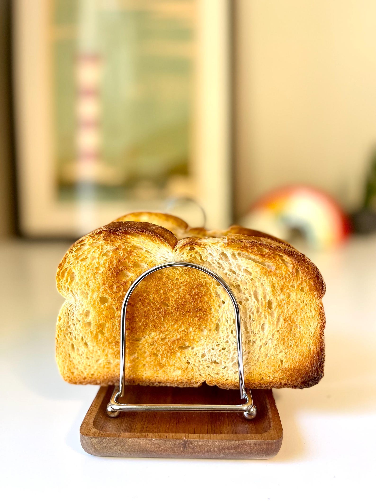 Toast Rack 6 Slices I Stainless Toast Stand With Wood Tray I ...
