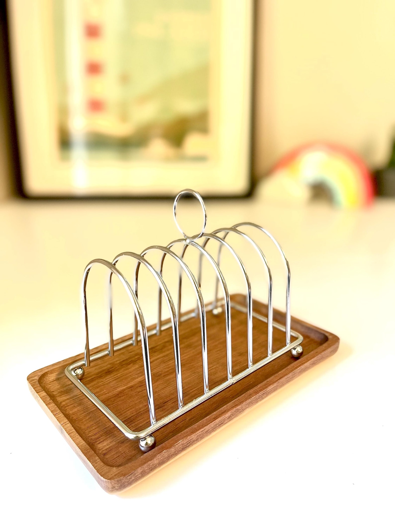 Toast Rack 6 Slices I Stainless Toast Stand With Wood Tray I ...