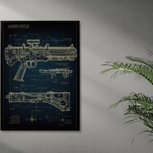 Laser Rifle Blueprint | Mechanical | Engineering | Colourful ...