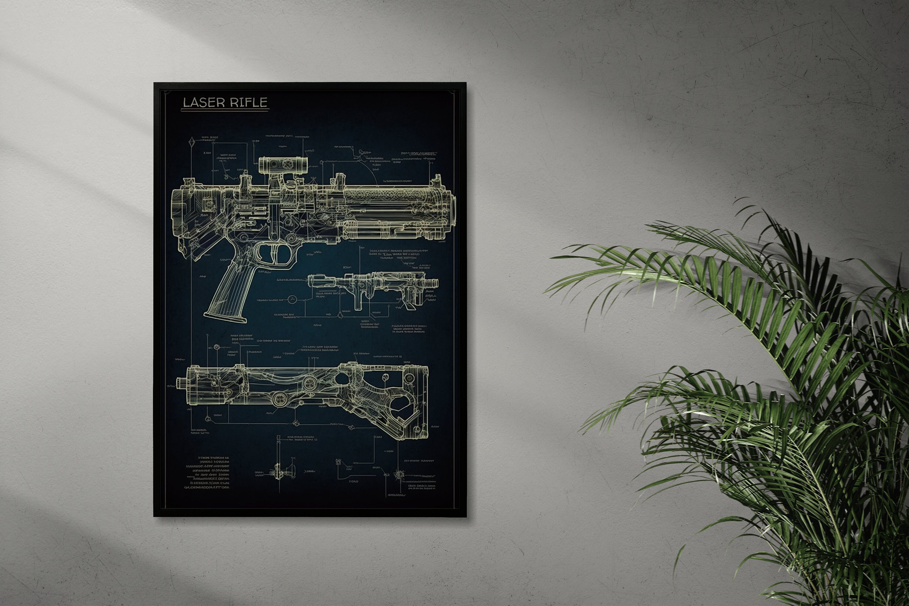 Laser Rifle Blueprint | Mechanical | Engineering | Colourful ...