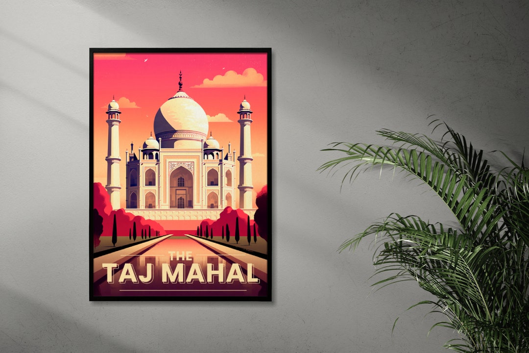 Vintage Travel Poster of the Taj Mahal Printable Vintage Poster Vintage ...