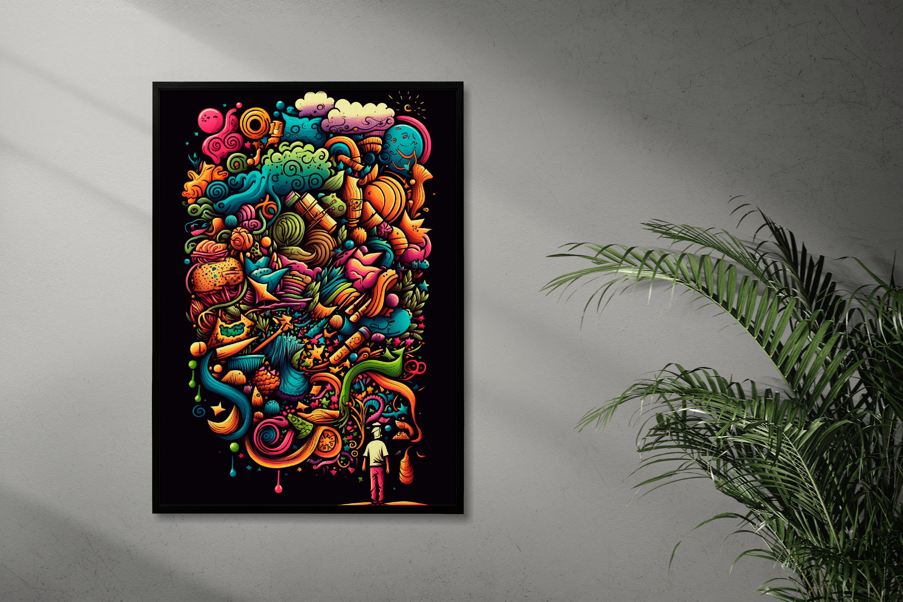 Doodle Art | Funky | Printable Doodle Drawing | Quirky Art | Doodle Art ...