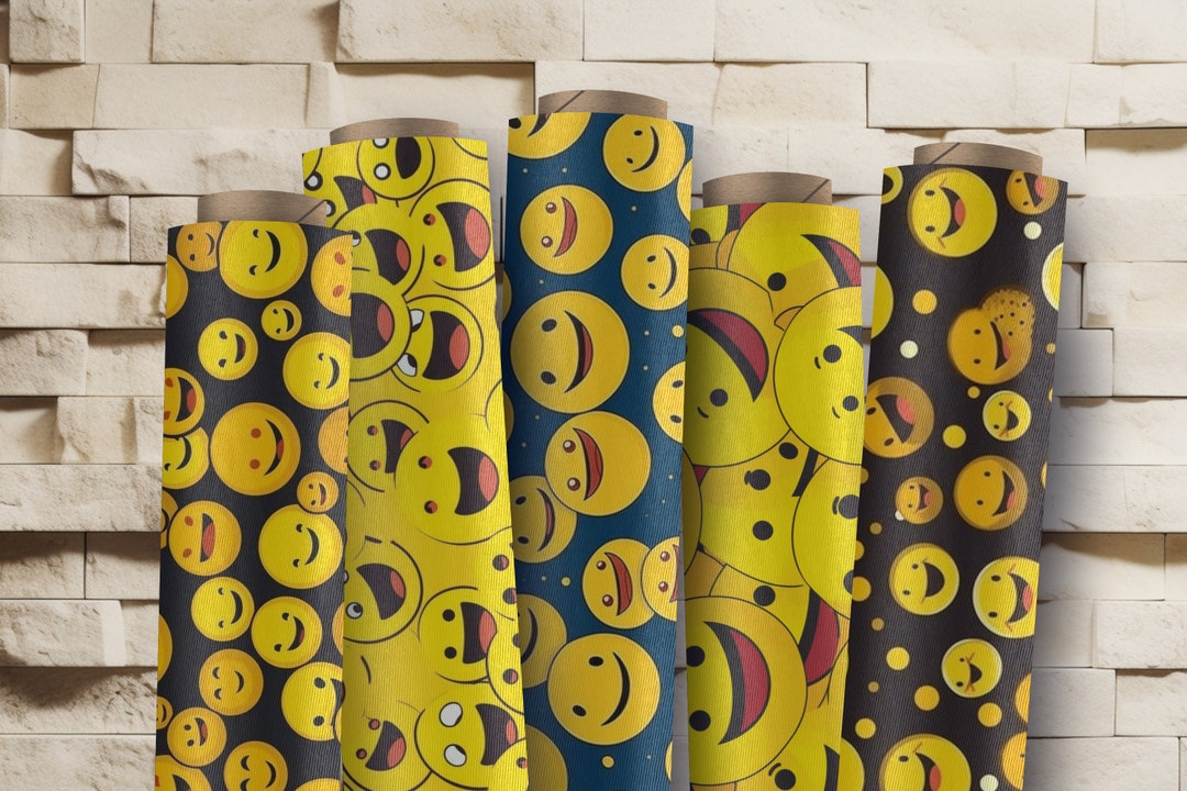 Smiley Face Seamless Pattern Set of 5 | Smiley Face Printable Paper ...