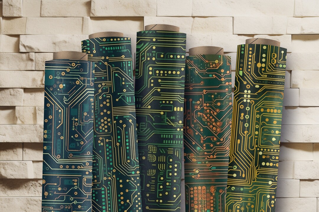 Circuit Board Seamless Pattern Set of 5 Circuit Board Printable Paper ...