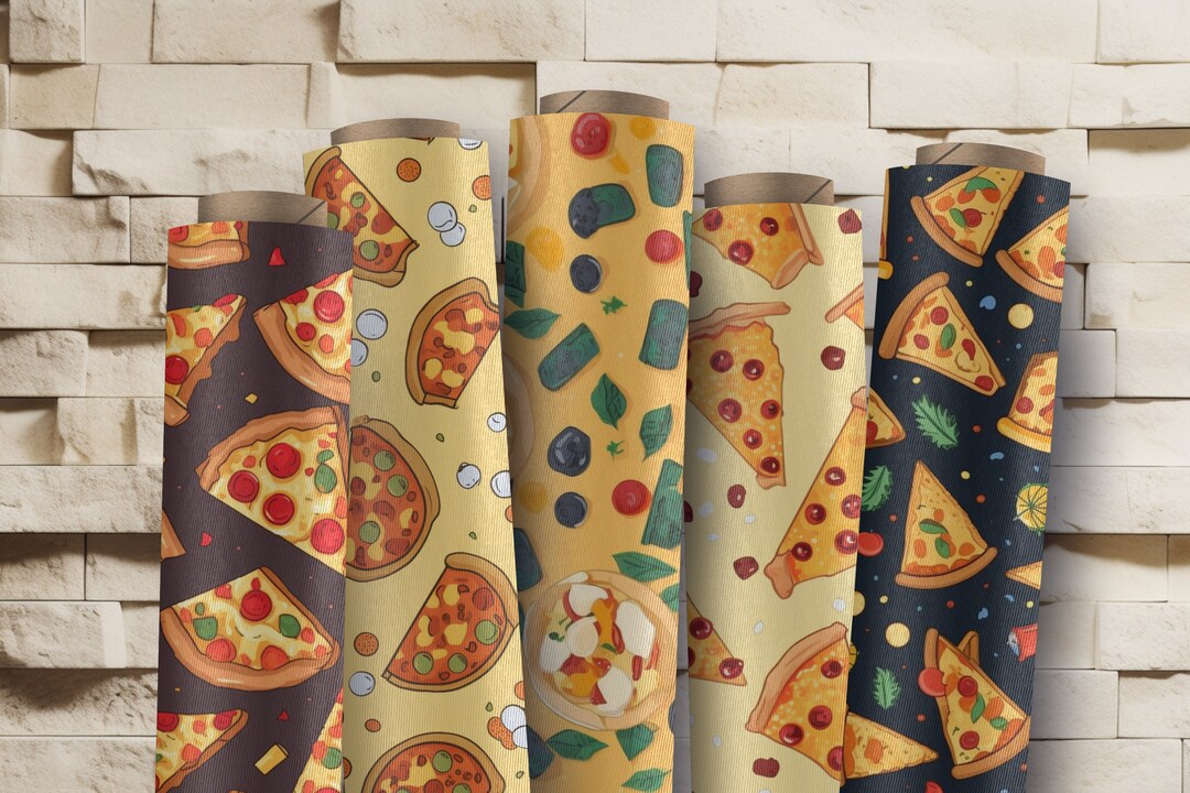 Pizza Seamless Pattern Set of 5 | Pizza Printable Paper | Digital ...