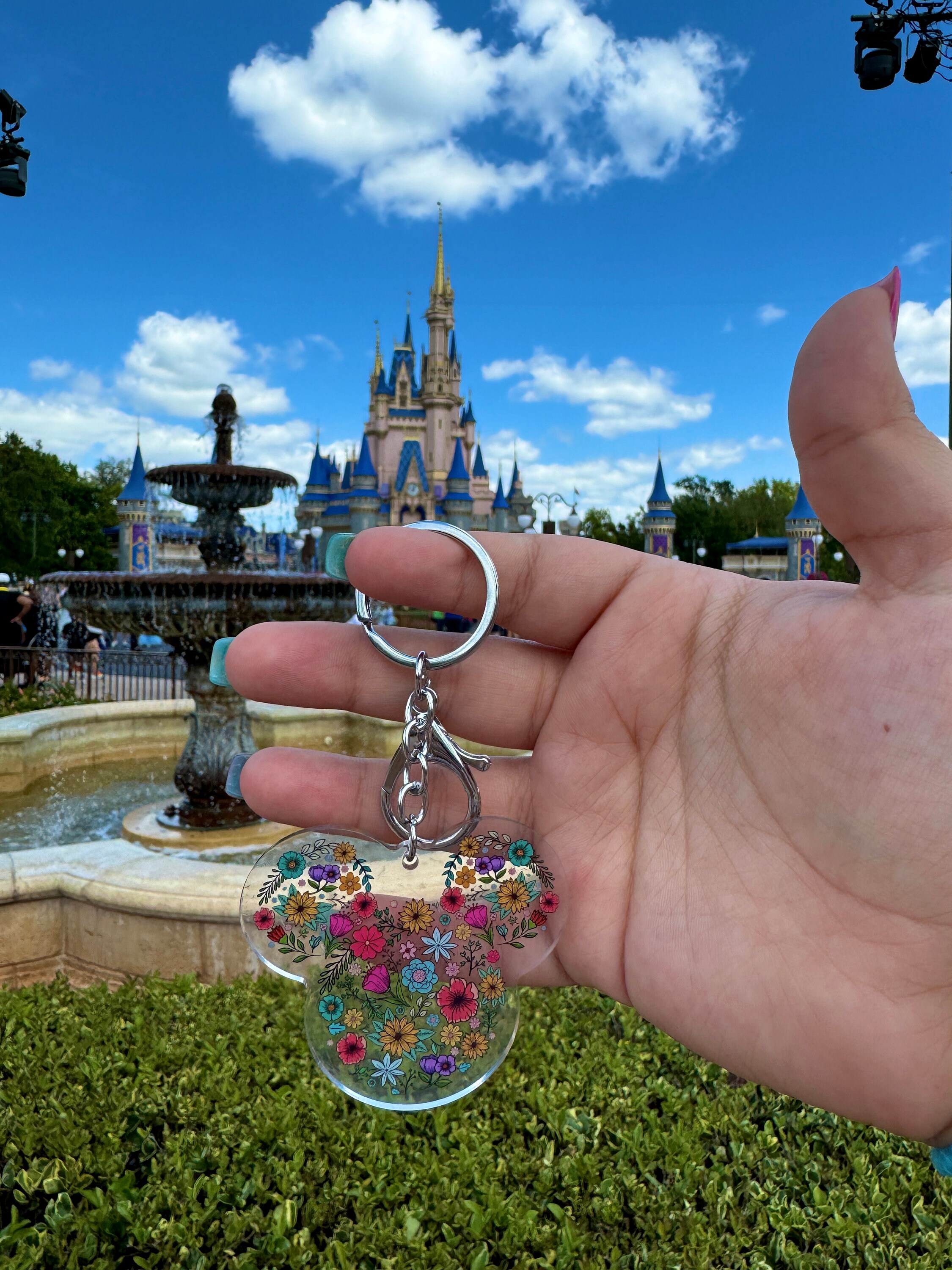 Flower Mickey Keychain Disney Keychain Mickey Bag Charm Mickey Keychain ...