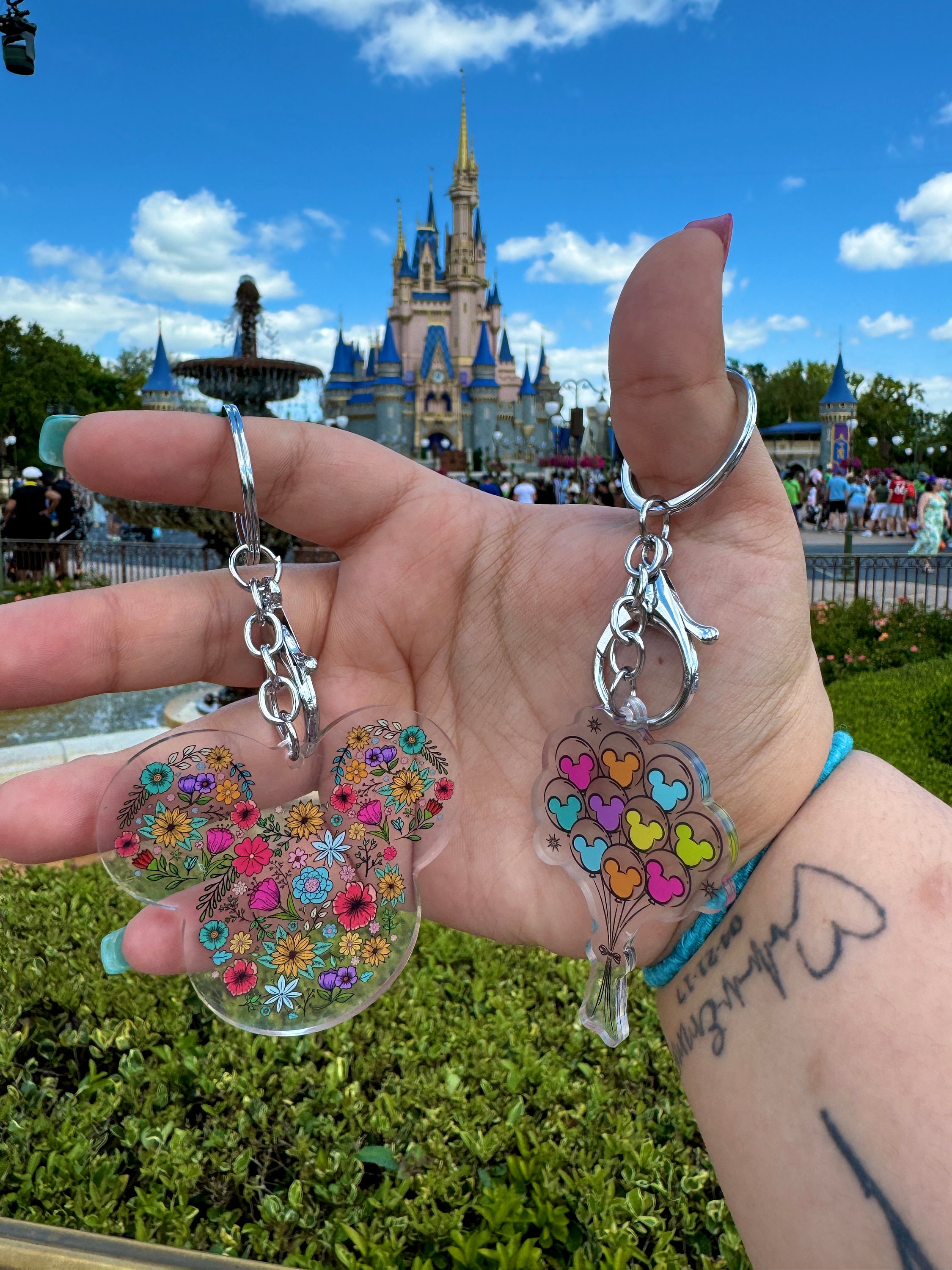 Flower Mickey Keychain Disney Keychain Mickey Bag Charm Mickey Keychain ...