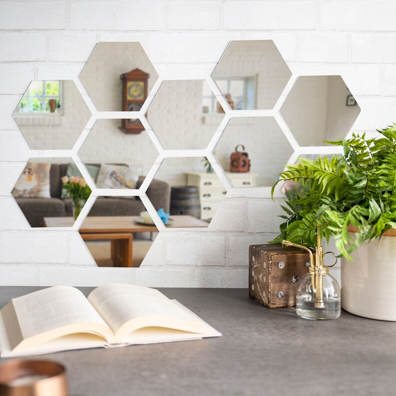 Honeycomb Hexagon Mirror Tiles – 3 mm Shatter‑proof Acrylic Wall Decor ...