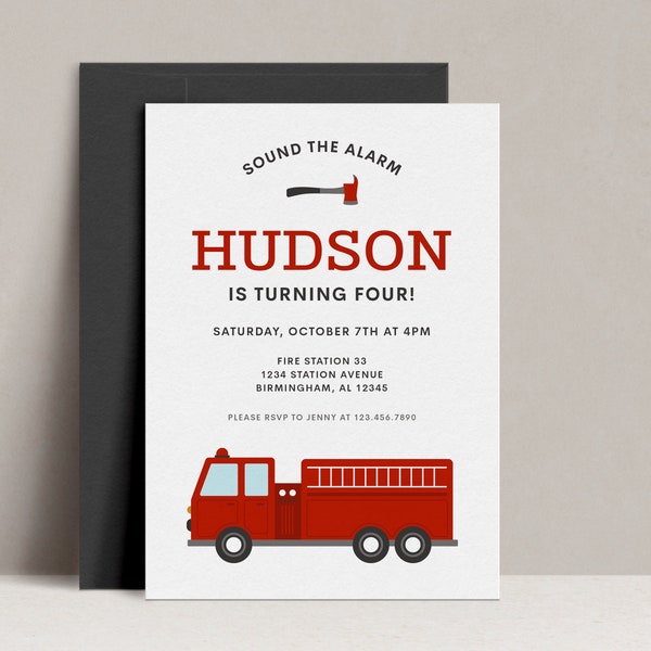 Fire Station Invite - Etsy
