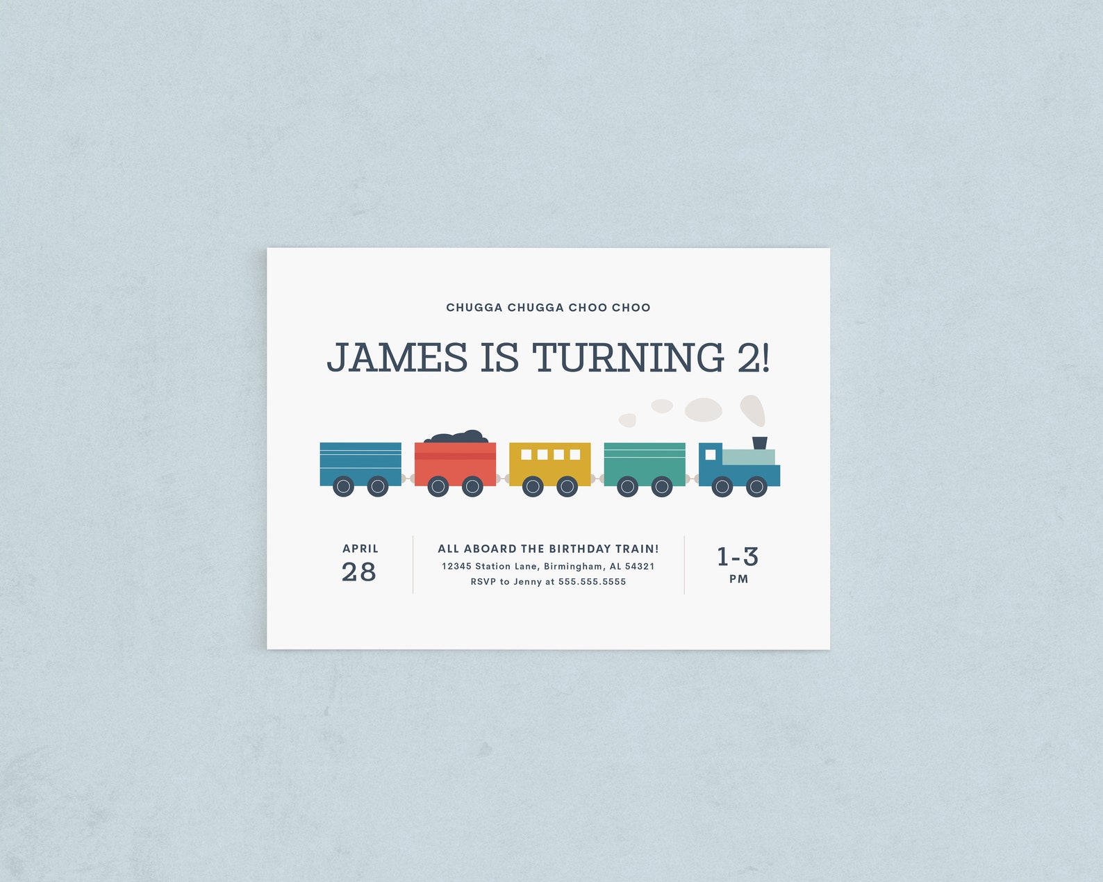 Train Birthday Invitation, Editable Modern Train Party Invitation ...