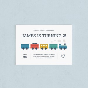 Train Birthday Invitation, Editable Modern Train Party Invitation ...
