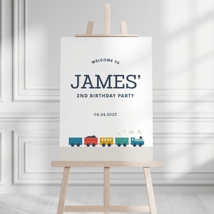 Train Birthday Invitation, Editable Modern Train Party Invitation ...