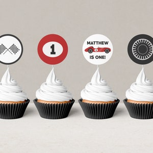 Racecar Birthday Time Capsule, Fast One Red Car Birthday Party Time ...