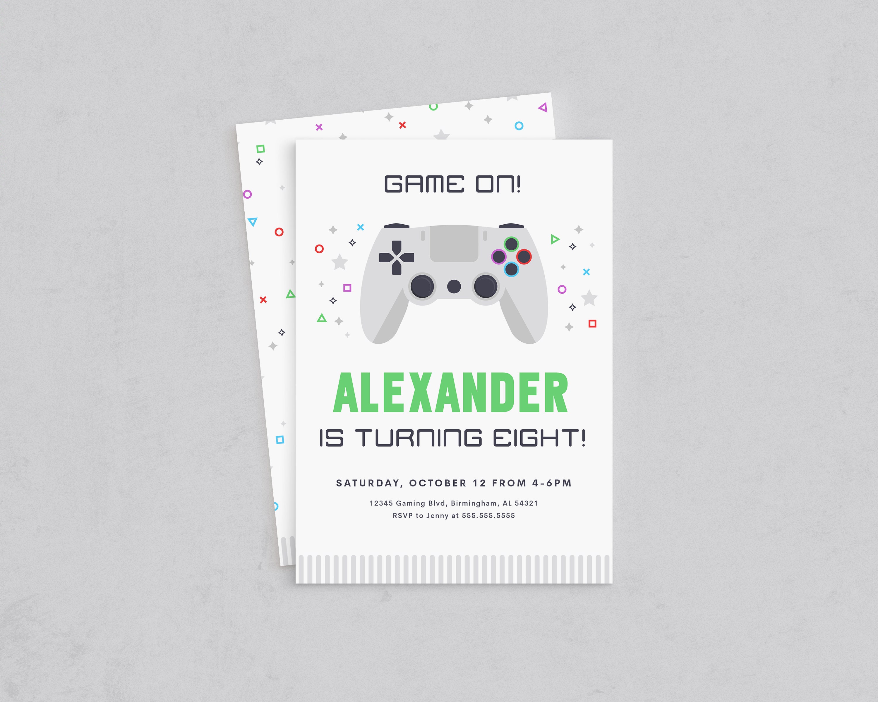 Gaming Birthday Party Invitation, Editable Modern Video Game Invite ...
