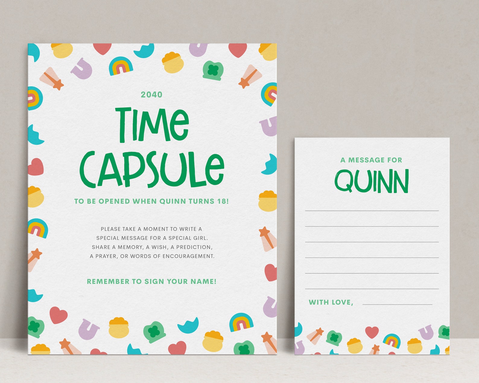Lucky Charm Time Capsule, Lucky One Birthday Party Time Capsule ...