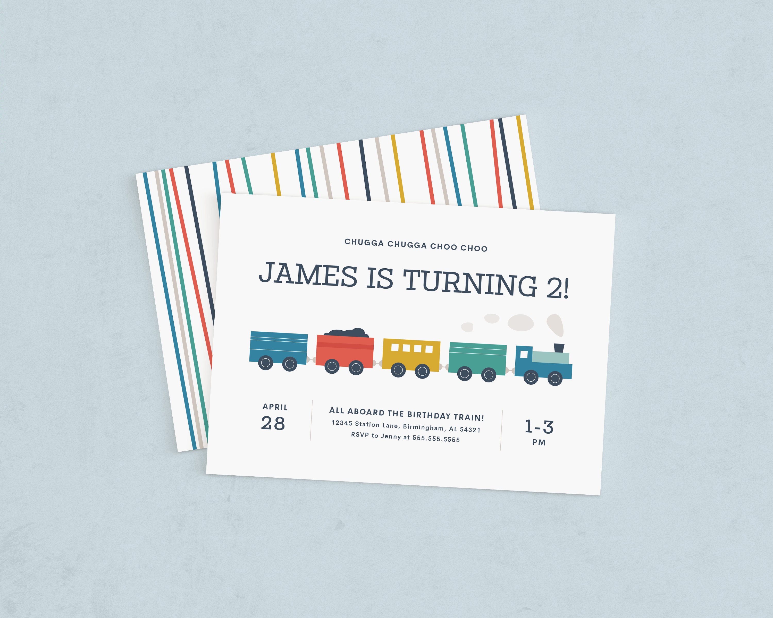 Train Birthday Invitation, Editable Modern Train Party Invitation ...