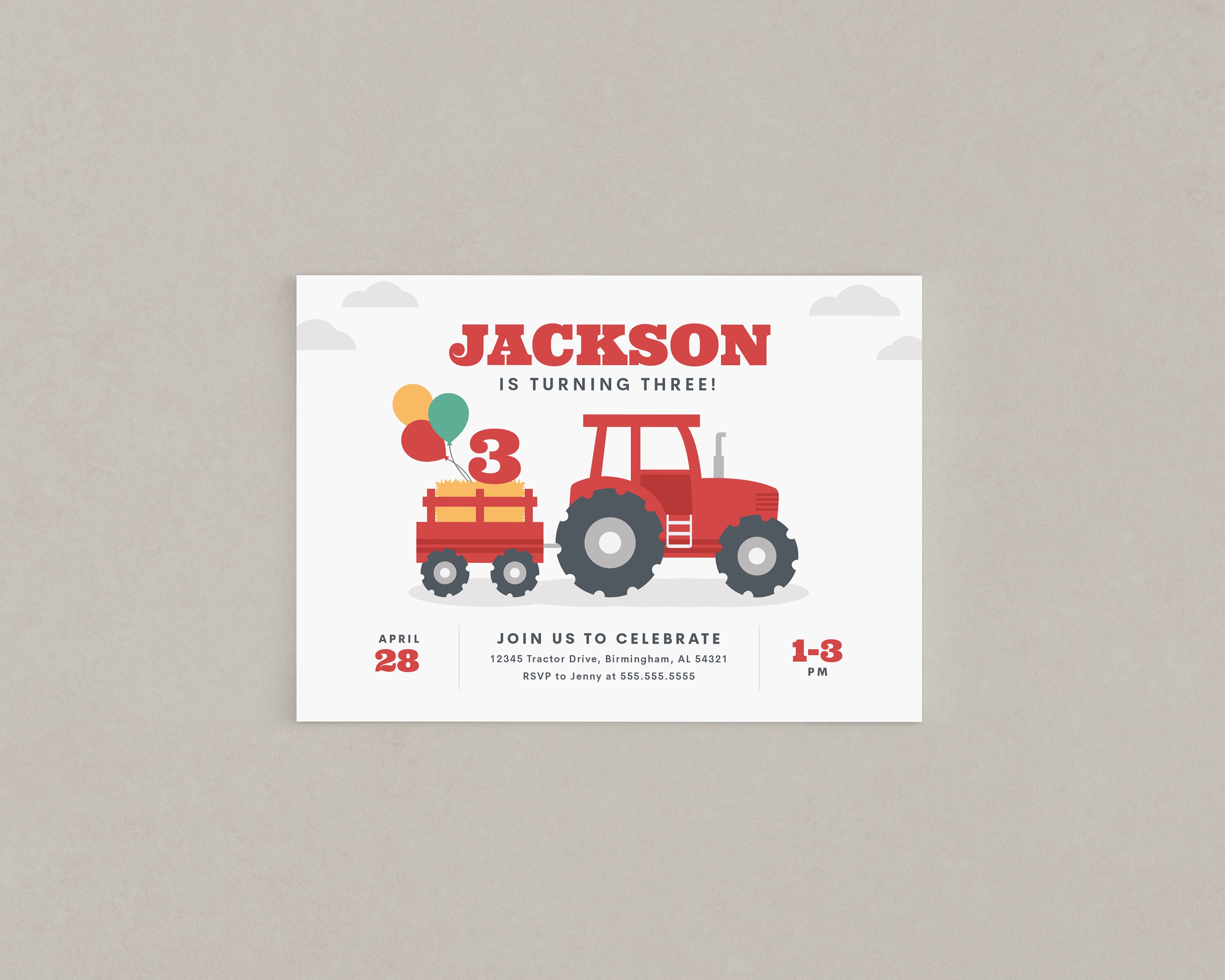 Invitación de cumpleaños de tractor invitación de fiesta de - Etsy España