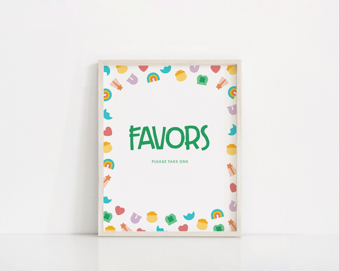 Lucky Charm Birthday Party Sign, Editable Modern Lucky Birthday Table ...