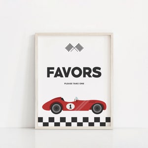 Racecar Birthday Time Capsule, Fast One Red Car Birthday Party Time ...