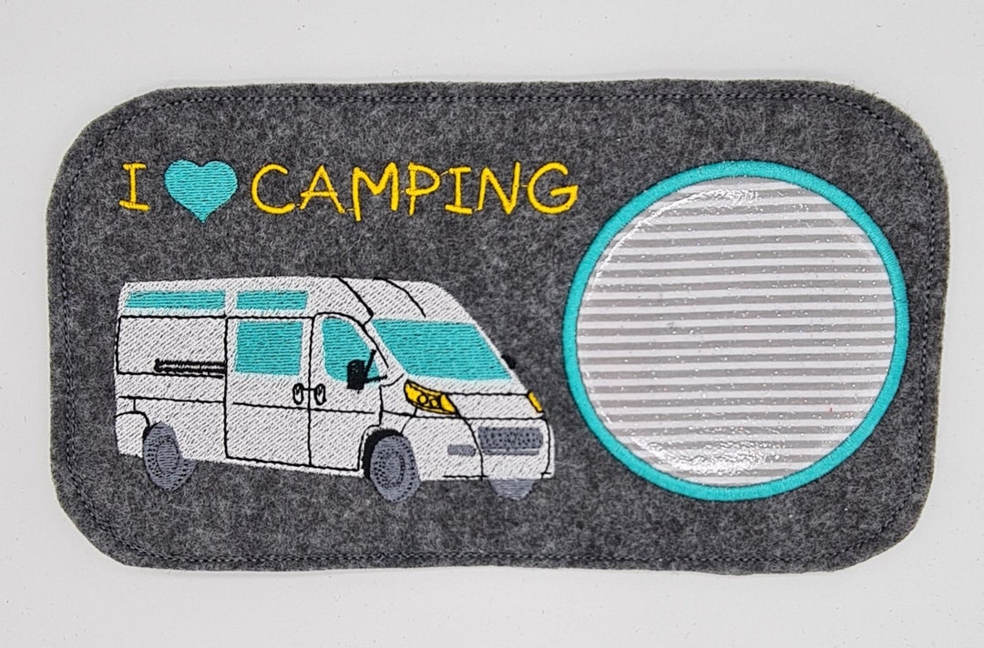 Embroidery File Mug Rug Camping2 Van Camper ITH Mug Rug - Etsy