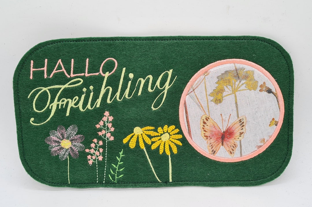 Embroidery File Mug Rug Spring ITH Mug Carpet - Etsy