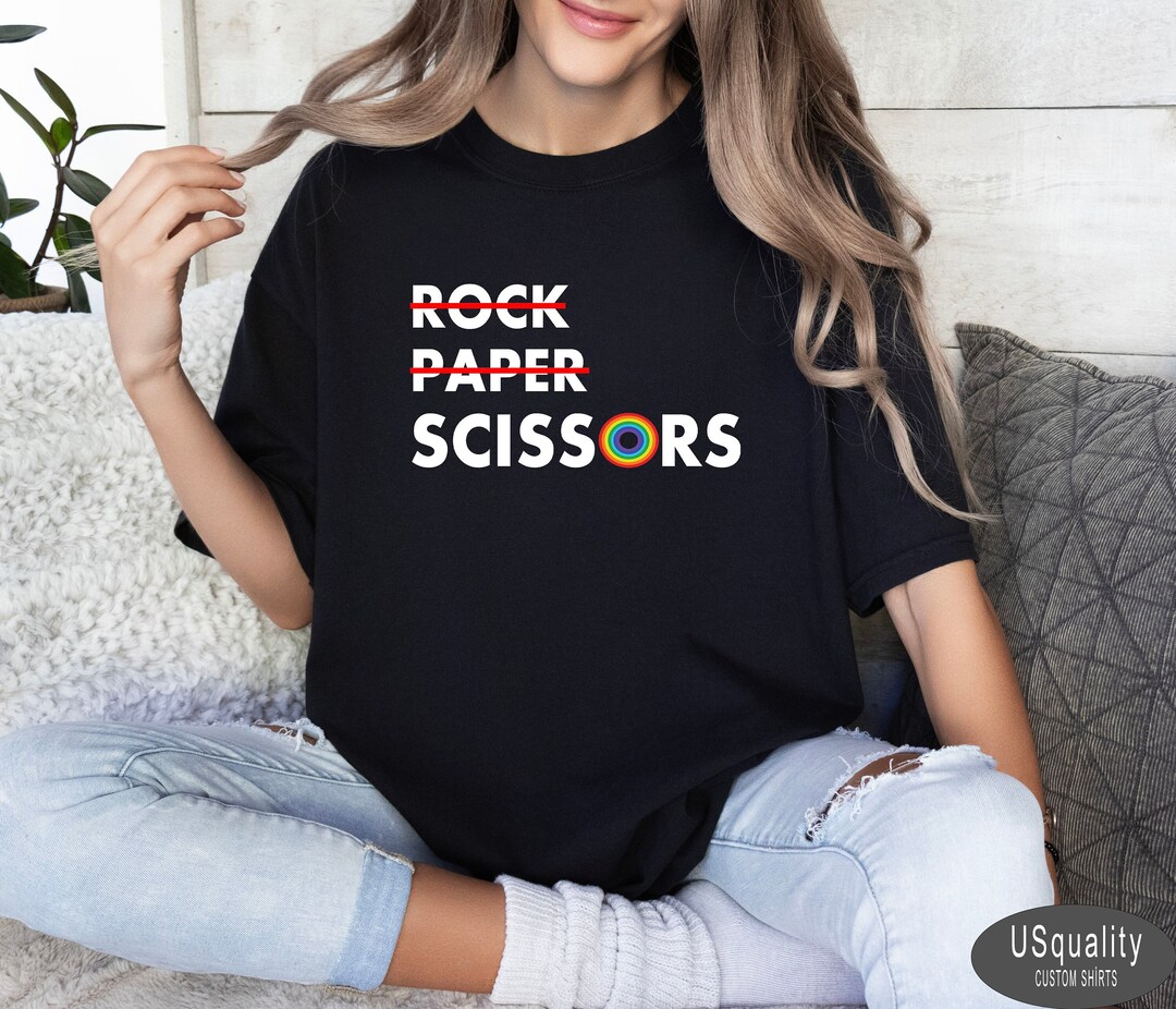 Rock Paper Scissors Shirt, Rainbow Pride Tee, Trans Rights Top, LGBTQ ...