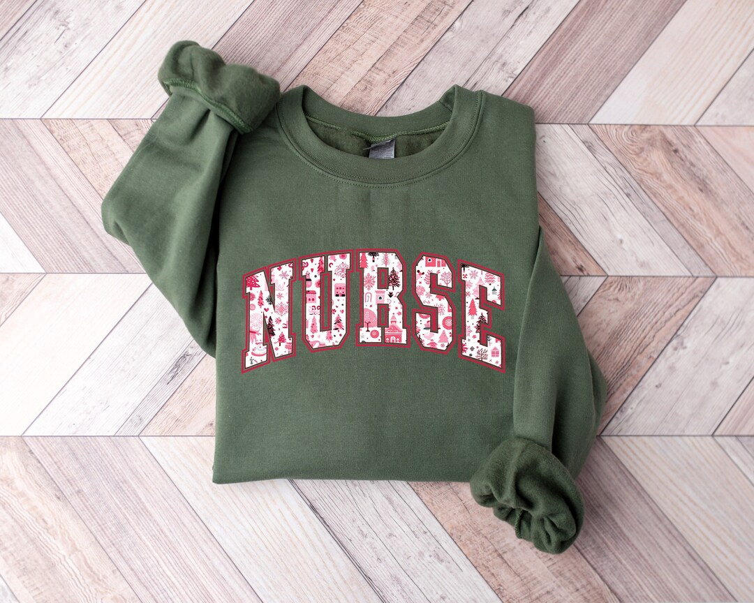 Christmas Nurse Sweatshirt,christmas Nursing Sweaters,retro Nurse ...