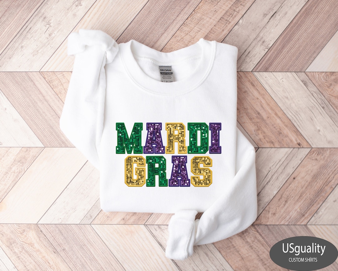 Mardi Gras Shirt, Cute Mardi Gras Long Sleeve Shirt, Not Sequin Design ...