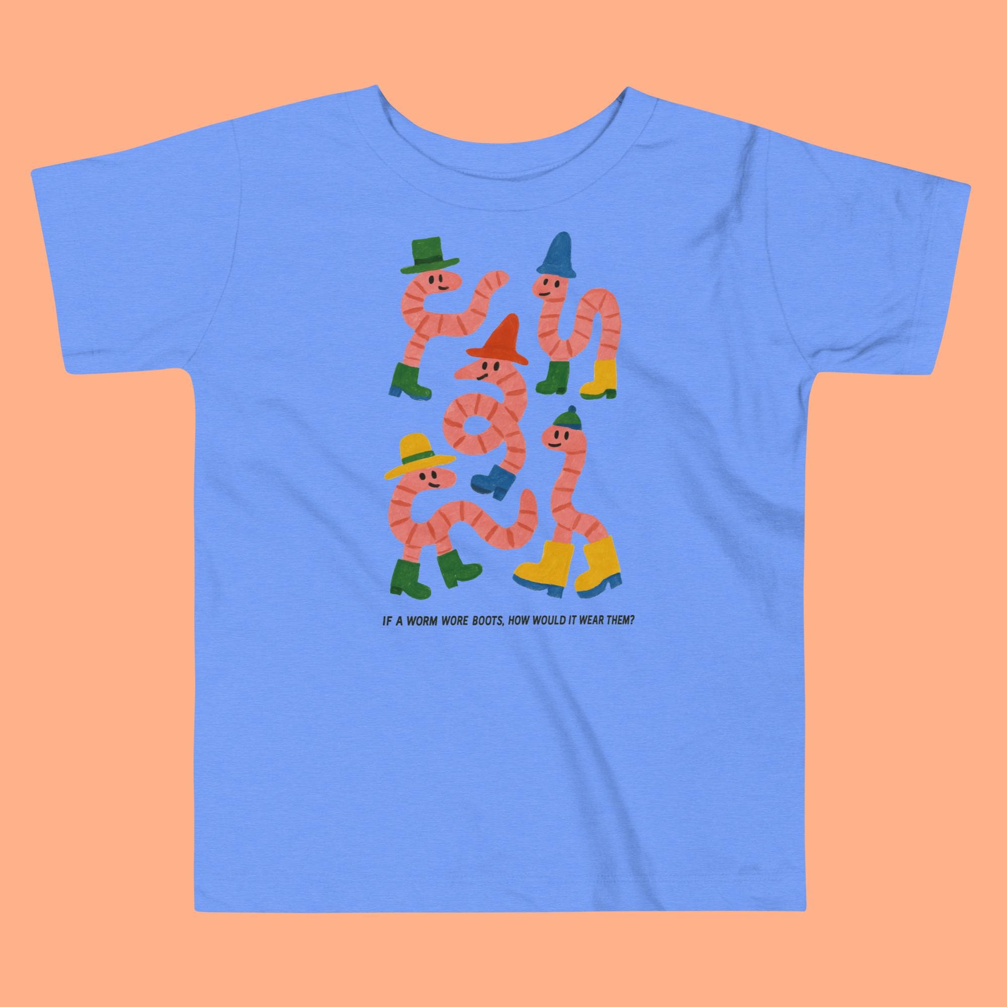 Worm Boots Toddler Tee – Funny Retro Animal Shirt – Whimsical Kids ...