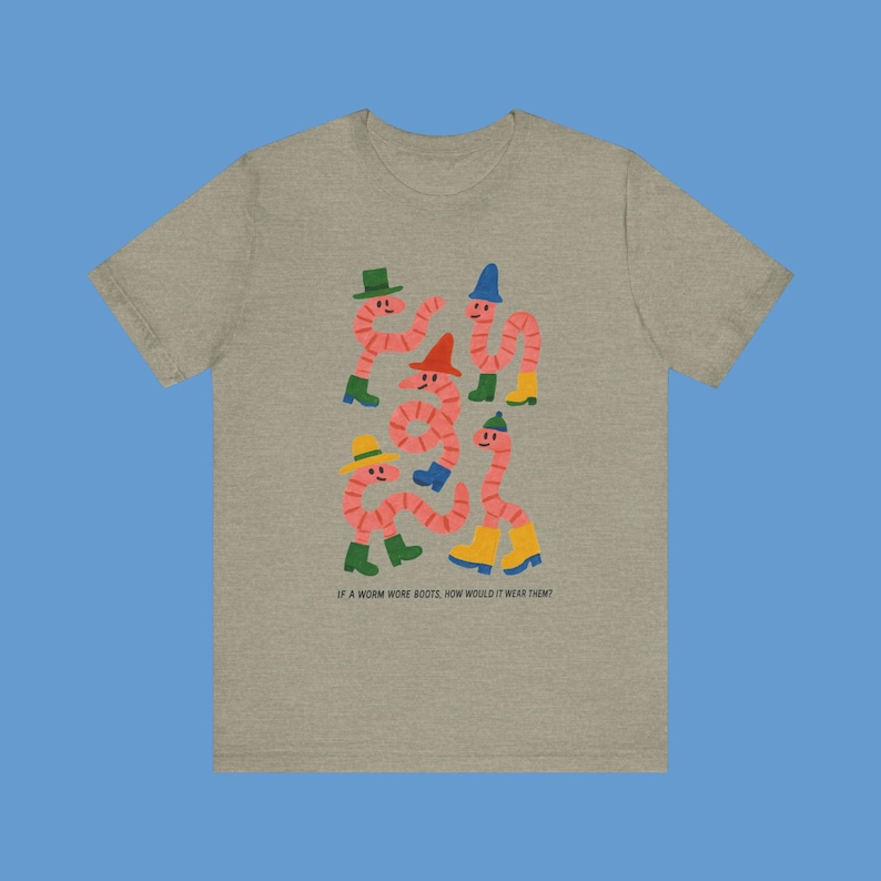 Whimsical Worms in Boots T-shirt, Funny Unisex Tee - Etsy