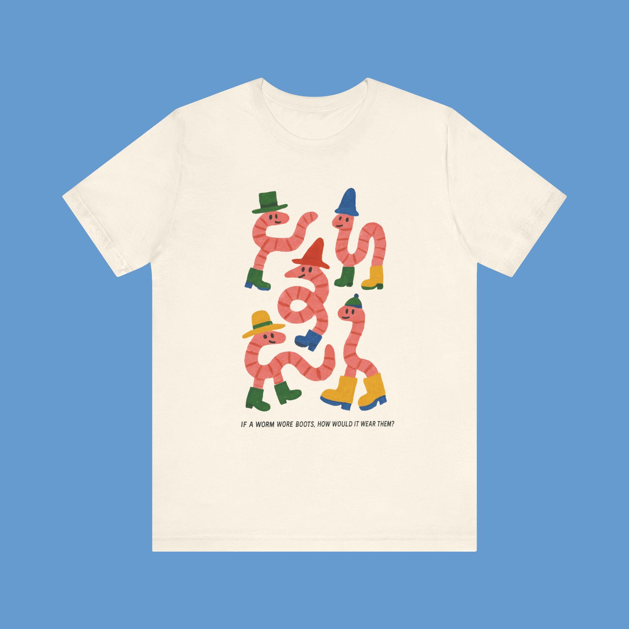 Whimsical Worms in Boots T-shirt, Funny Unisex Tee - Etsy