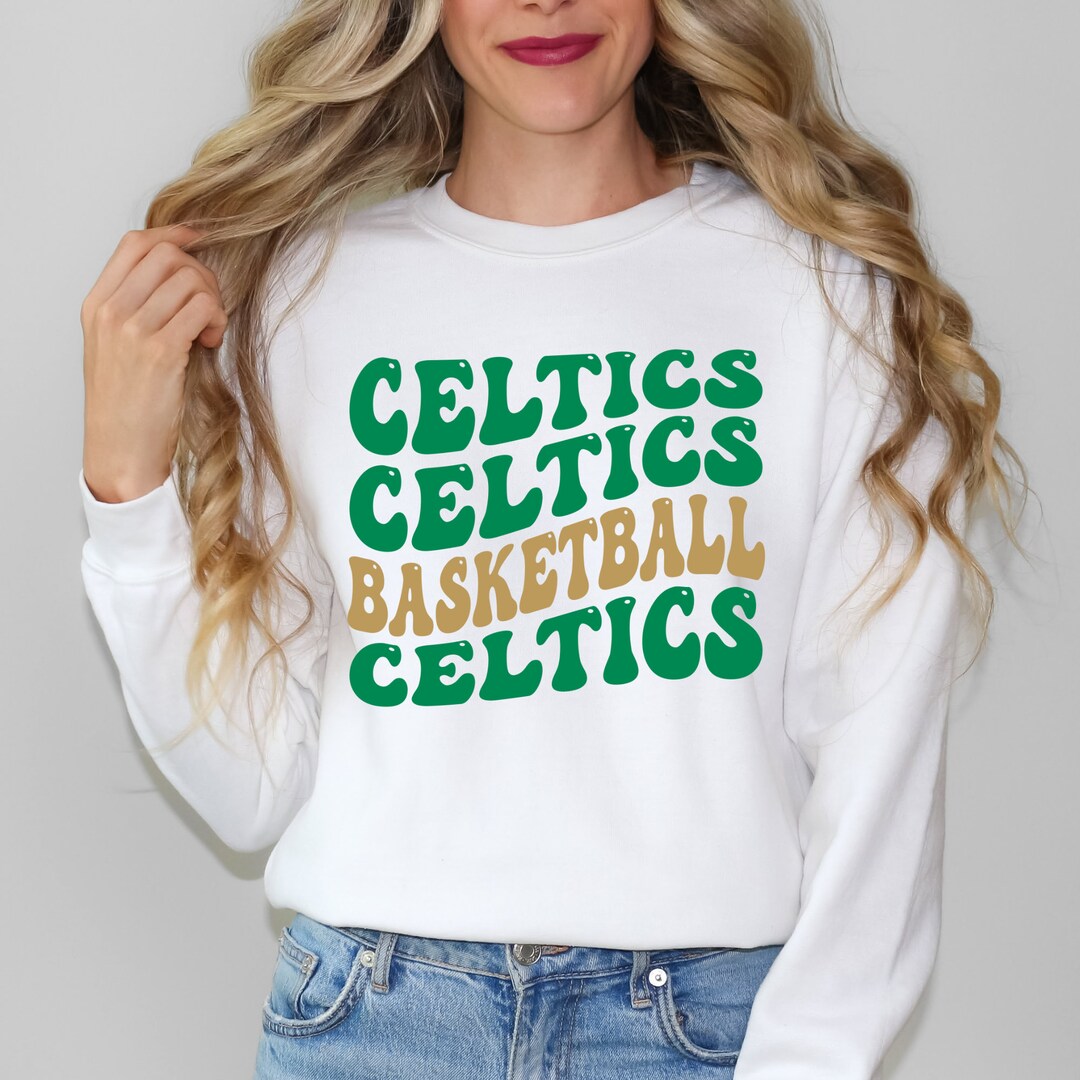 Celtics Basketball Sweatshirt, Trendy Basketball Unisex Sweater, Mens ...