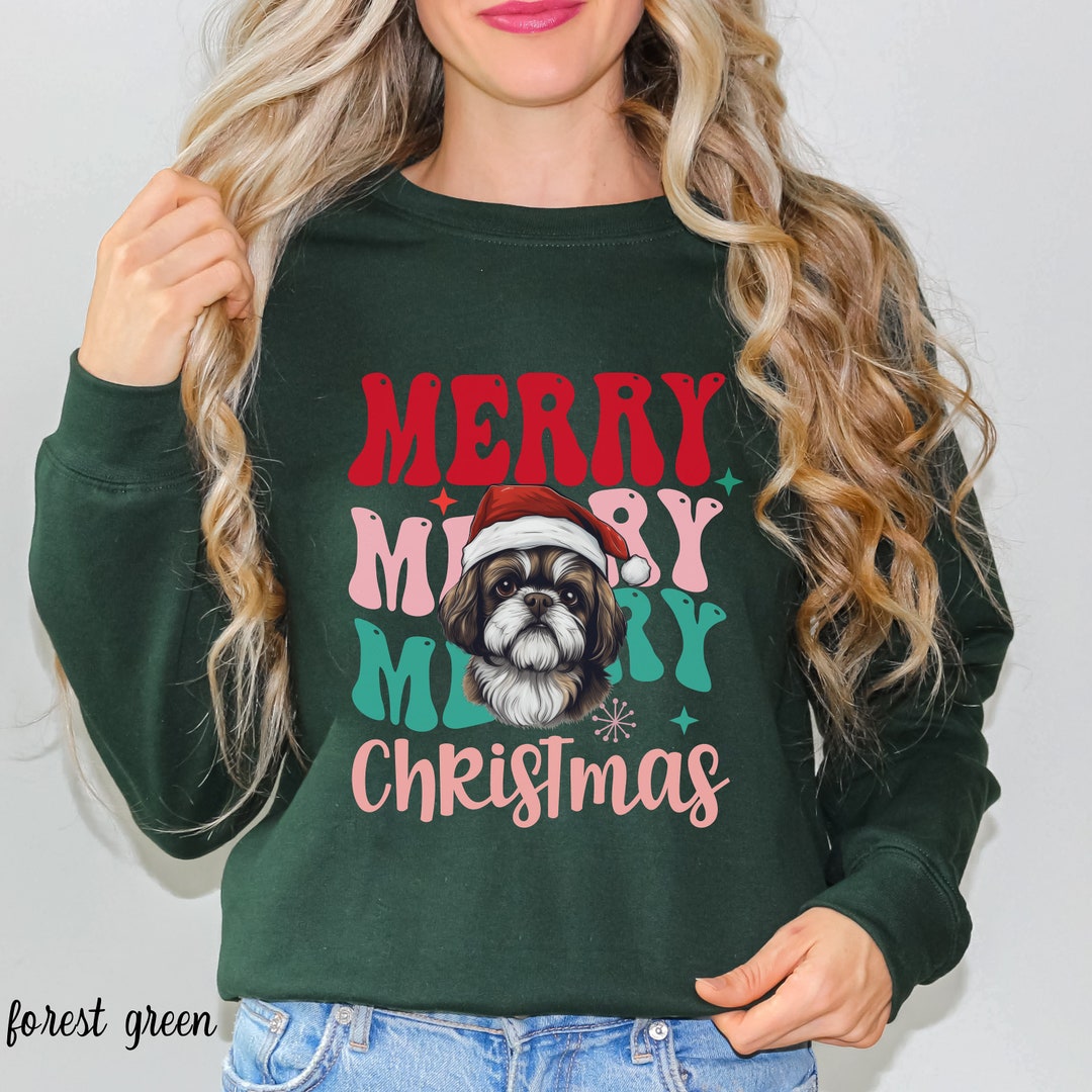 Shih Tzu Christmas Sweatshirt, Shih Tzu Dog Sweater,shih Tzu Mom ...