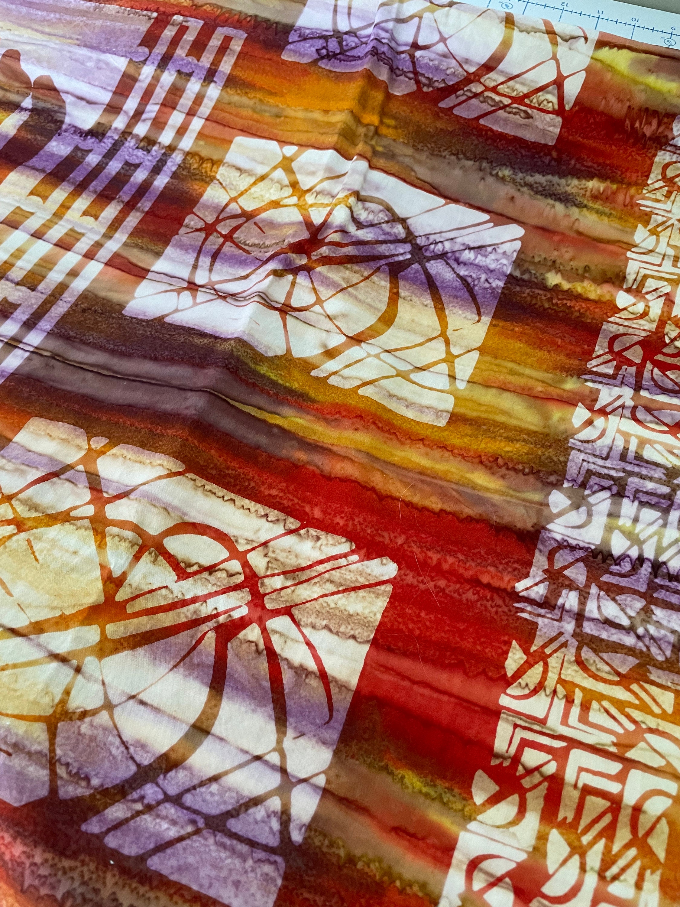 Batik Tropical Palm Leaf Fabric - Etsy