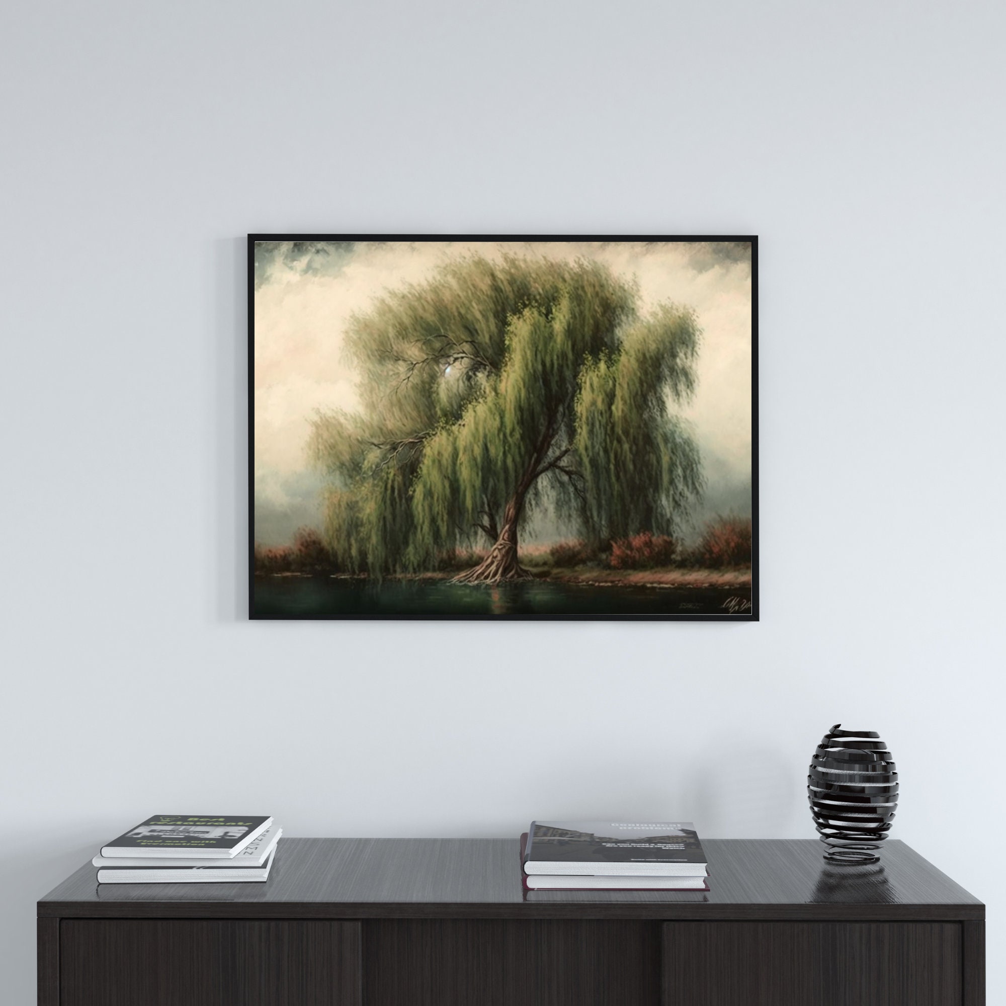 Willow Tree Oil Painting Vintage Print, Vintage Art, Printable Art ...
