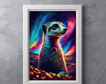 Psychedelic Penguin Oil Painting Digital Print Ai Generated - Etsy