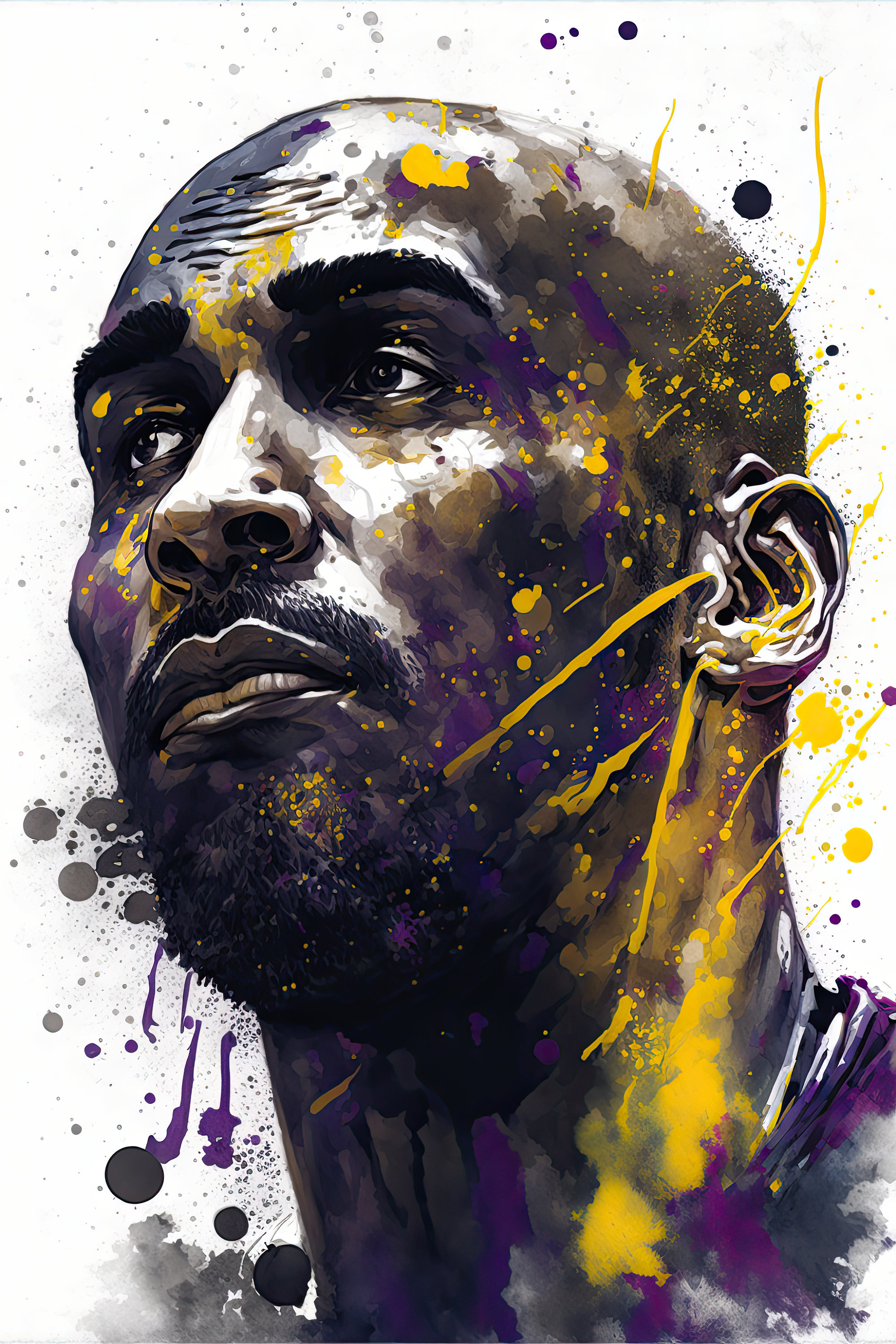 Kobe Bryant Water Color Portrait Kobe Wall Art Kobe - Etsy