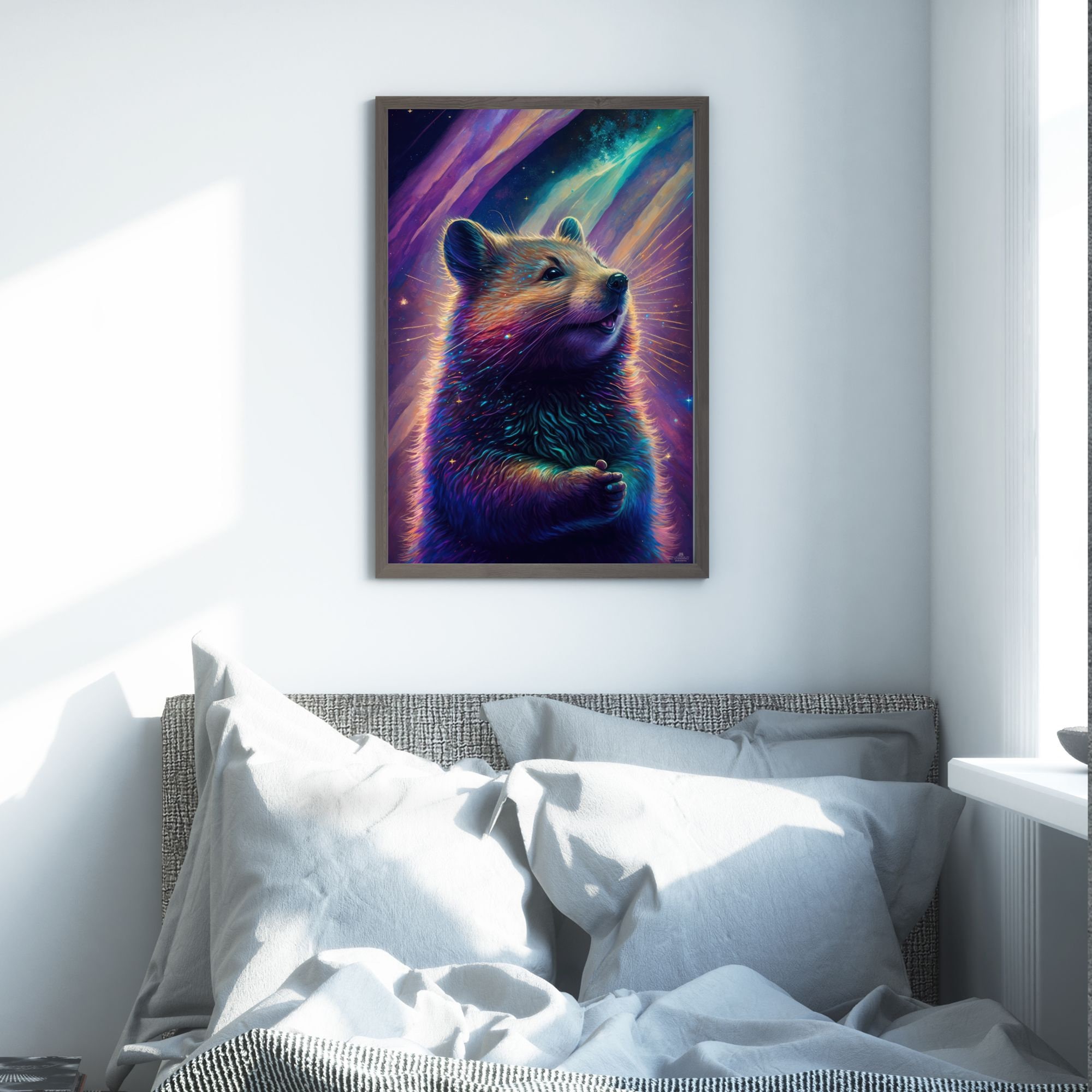 Psychedelic Quokka Oil Painting, Digital Art Print, Ai Generated, Wall ...