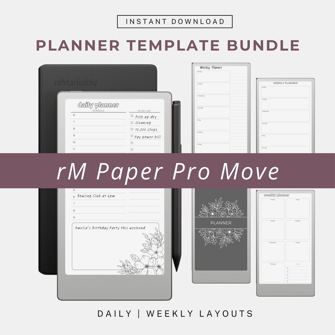 Daily & Weekly Templates Starter Pack for Rm Move | Bundle | Remarkable ...