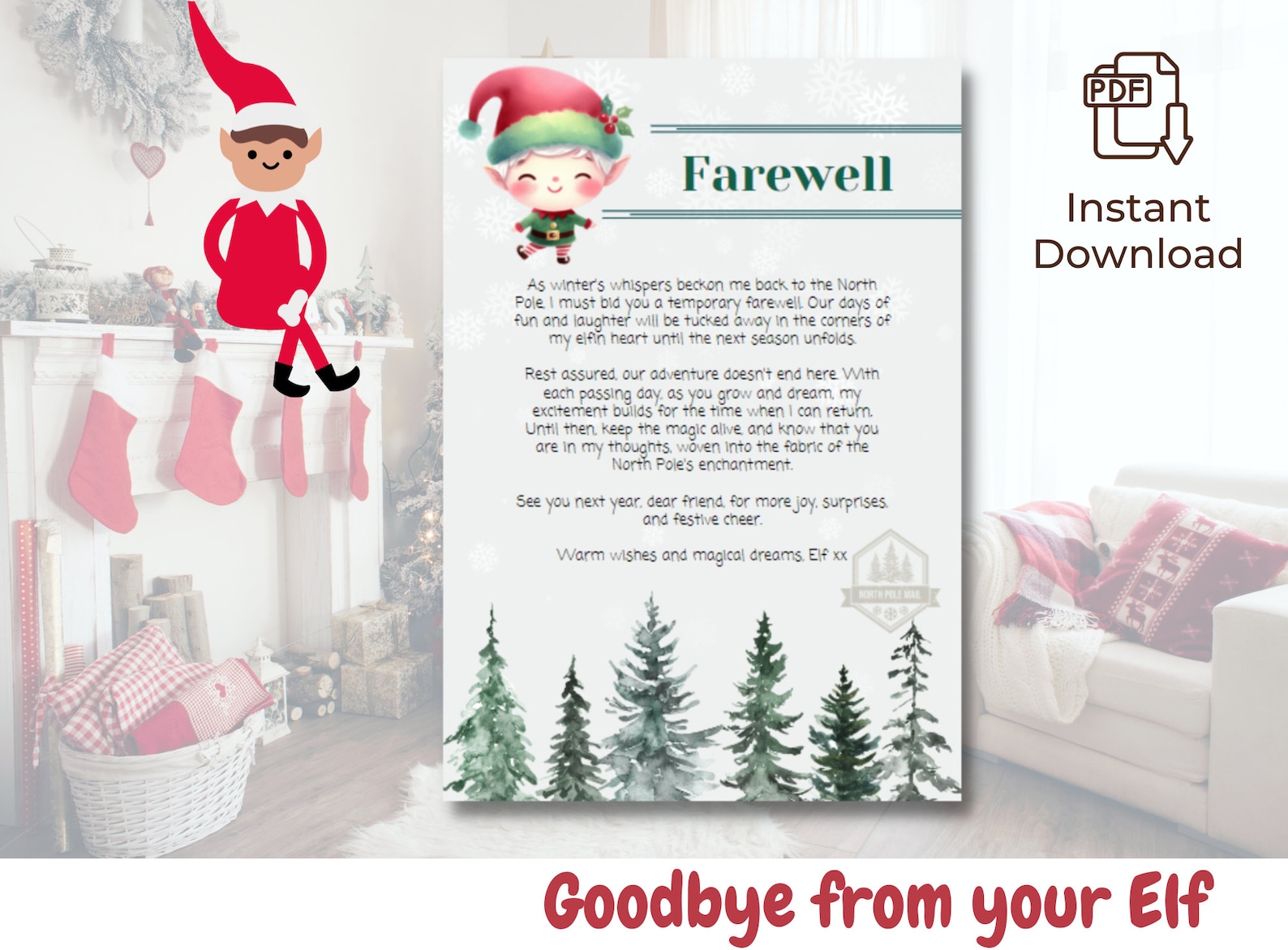 Goodbye Elf Letter, Elf Farewell Letter, Elf Departure Letter, Goodbye ...
