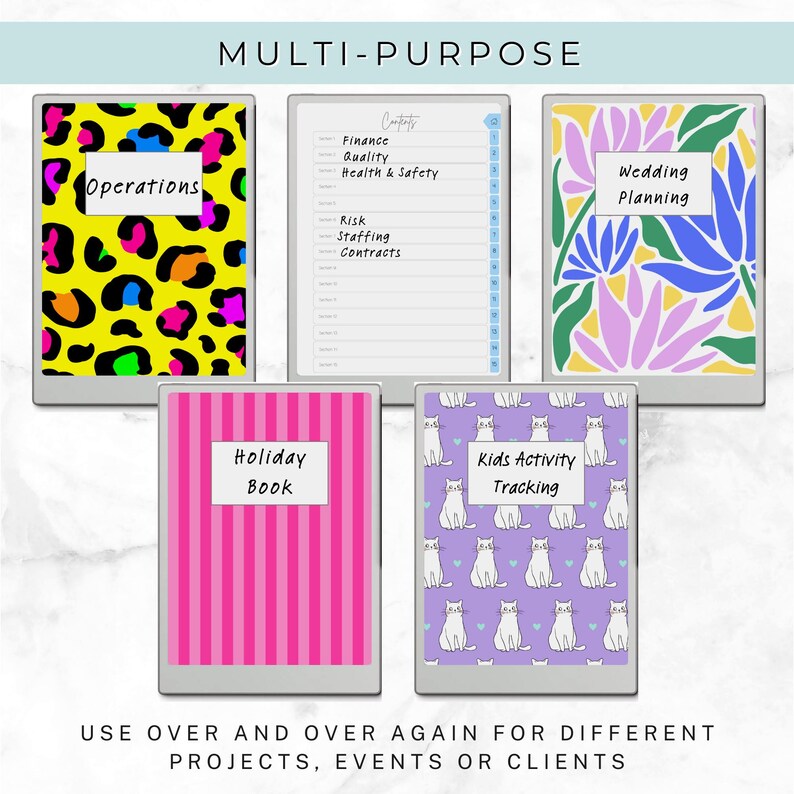 Rm Paper Pro Hyperlinked Notebook 15 Sections | Digital Planner ...