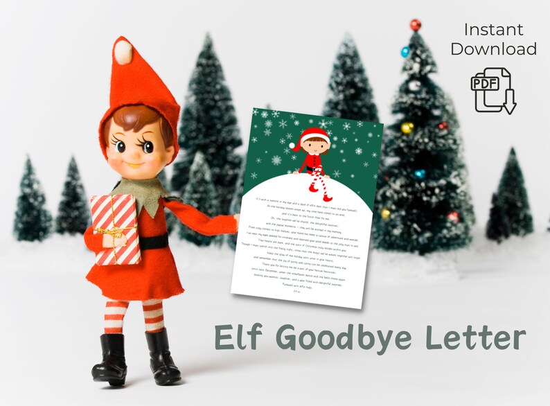 Printable Elf Farewell Letter | Goodbye Christmas Message North Pole ...